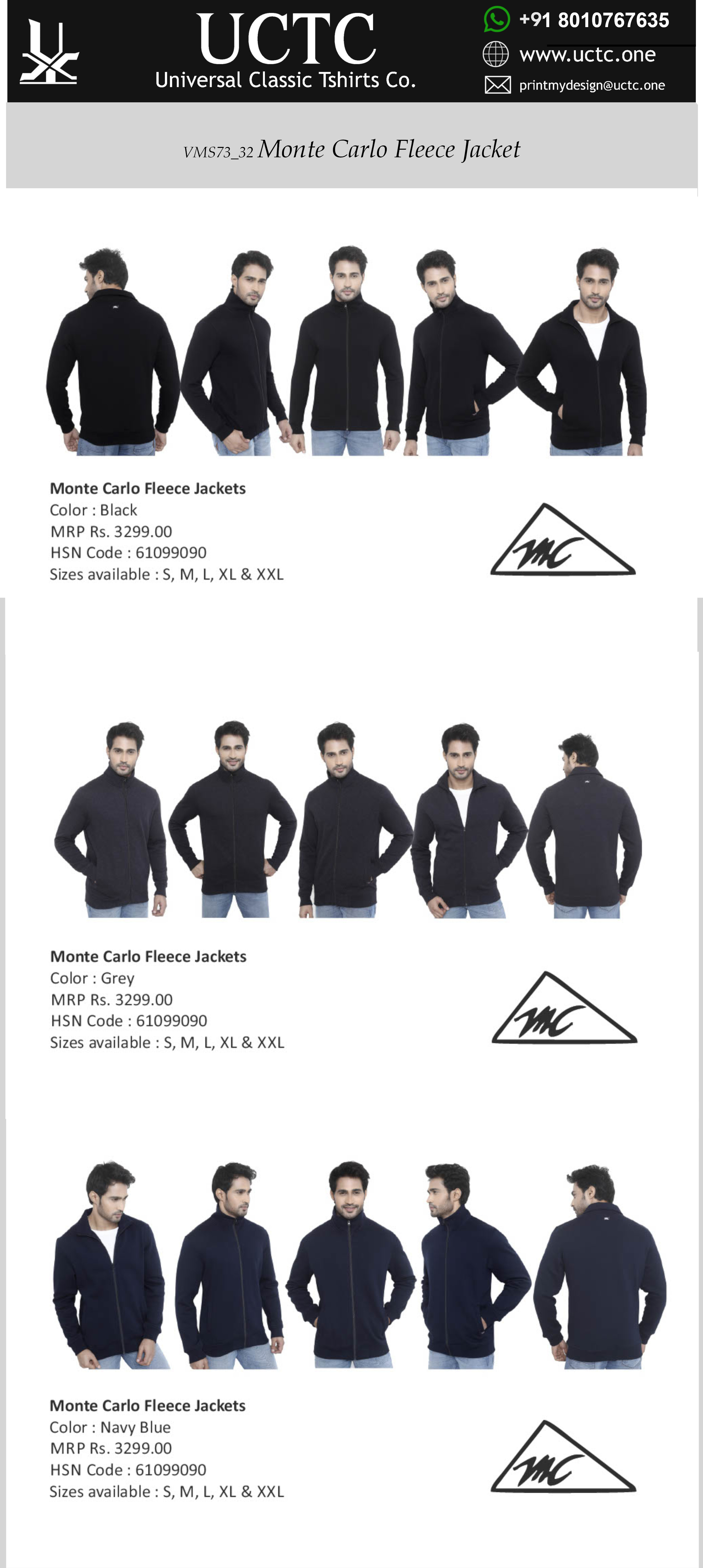 VMS73_32 UGC 1Q Monte Carlo Fleece Jacket - UCTC